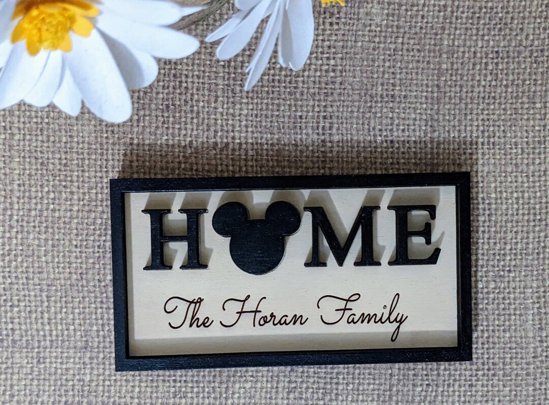 Small Sign Mickey Home | Personalize Sign | Tiered Tray Decor ...