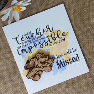 Retirement Card, Teacher Thank You Card, End of Year Card With Wood ...