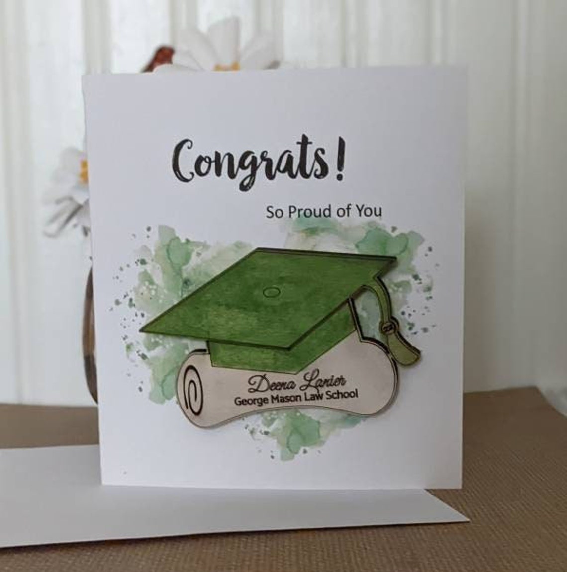 Graduation Card Personalized Graduation Card Wood Card With - Etsy