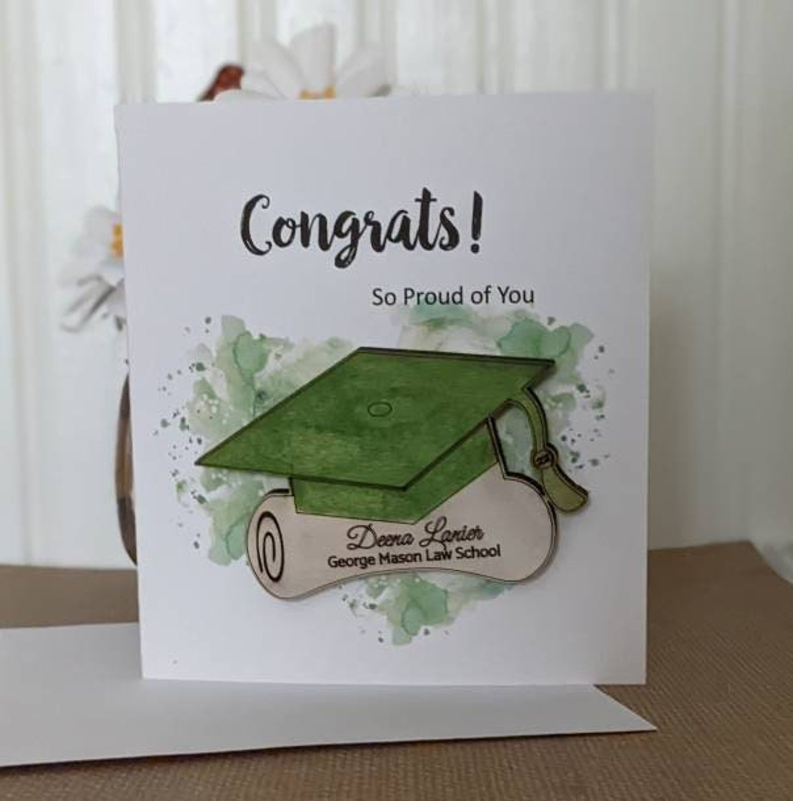 Graduation Card, Personalized Graduation Card, Wood Card With Magnet ...