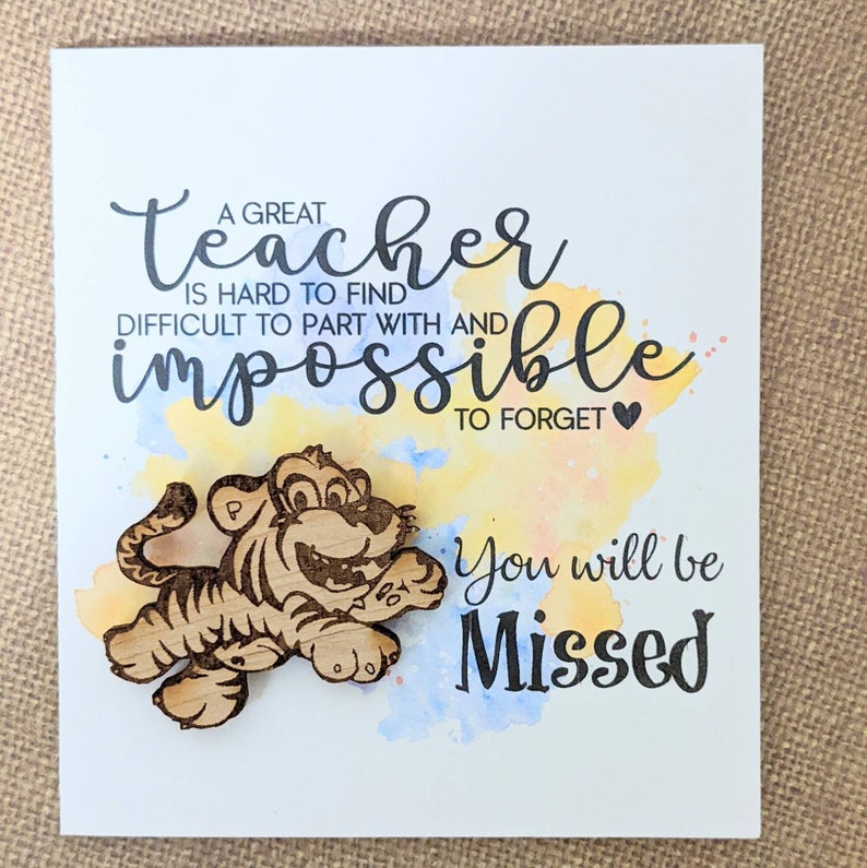 Retirement Card Teacher Thank You Card End of Year Card With | Etsy