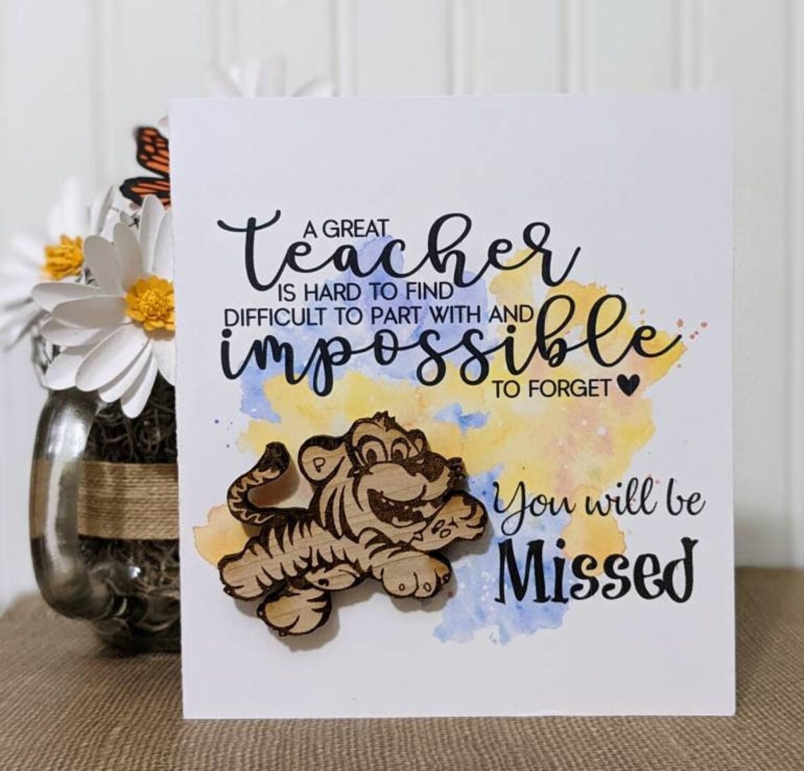 Retirement Card Teacher Thank You Card End of Year Card With | Etsy