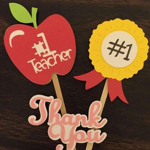 12 Teacher Appreciation Cupcake Toppers, Teacher End of Year Gift ...