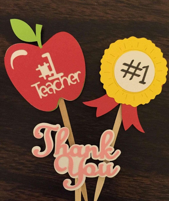 12 Teacher Appreciation Cupcake Toppers Teacher End Of Year Etsy