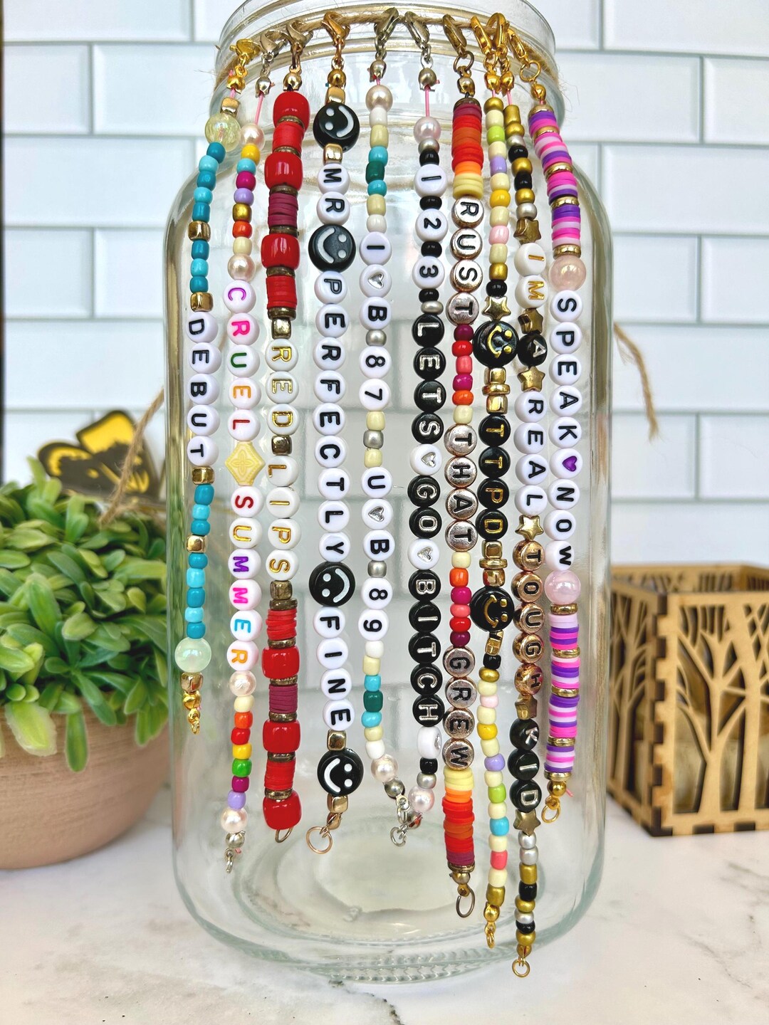 Custom Beaded Friendship Bracelets With Metal Clasps / Taylor ...
