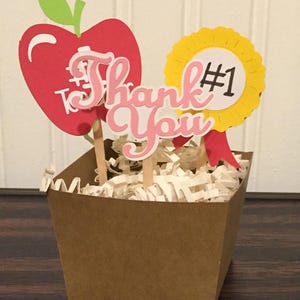 12 Teacher Appreciation Cupcake Toppers, Teacher End of Year Gift ...