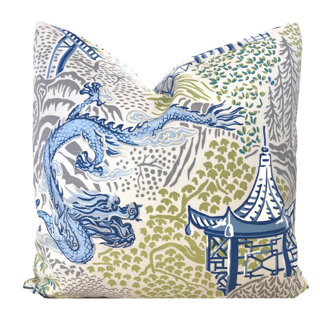 Pagoda Pillow Cover 18 X 18 - Nanjing Pillow - Oxnard Cobalt ...