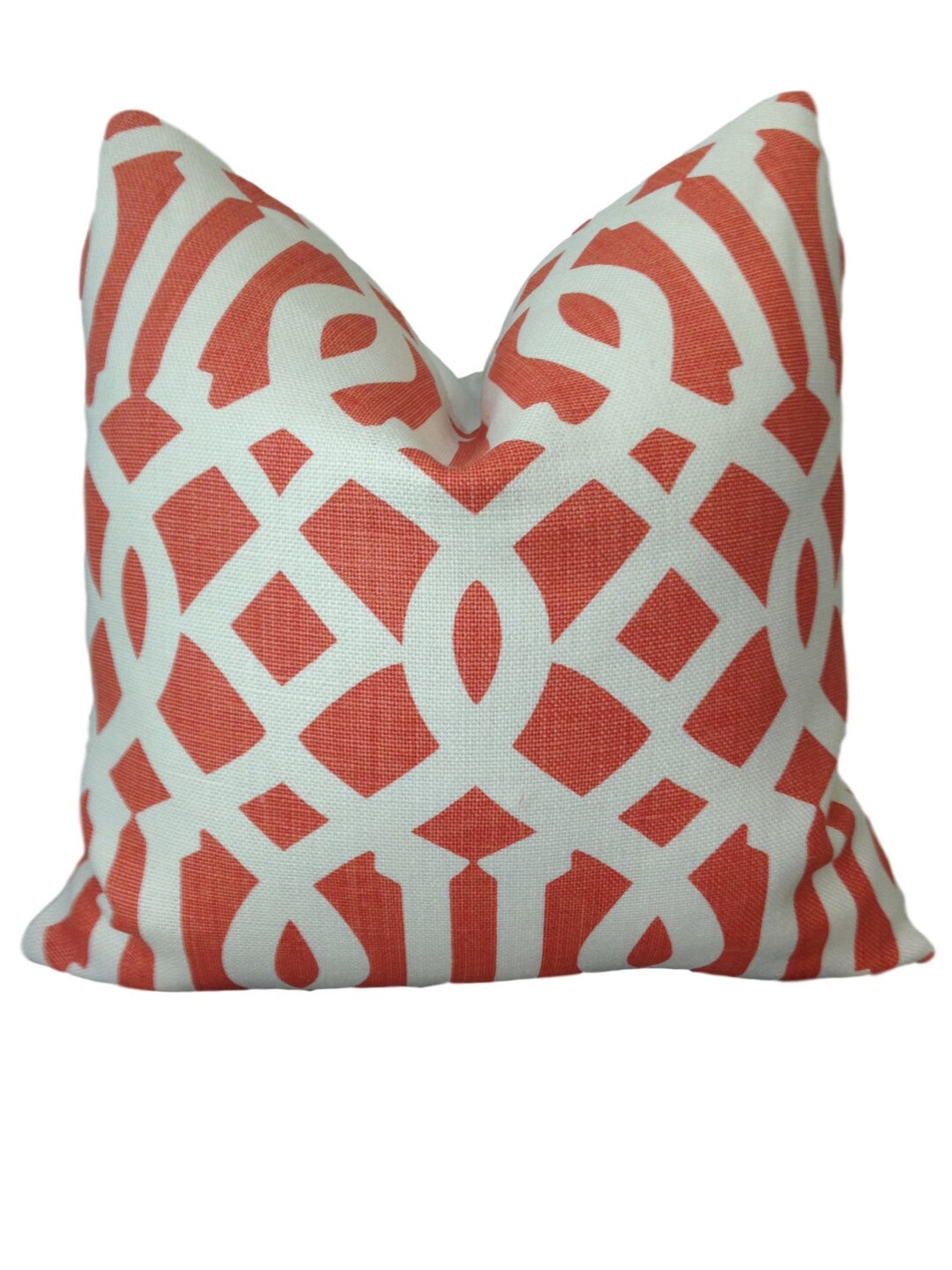 Imperial Trellis Mandarin Pillow Cover - Schumacher Pillow - Orange ...
