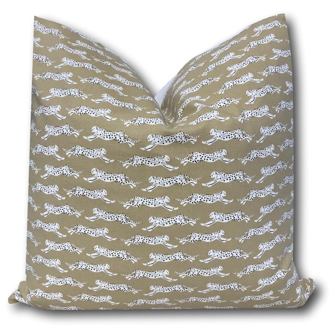 Leaping Leopards Sand Pillow Cover Schumacher Pillow Brown Animal ...