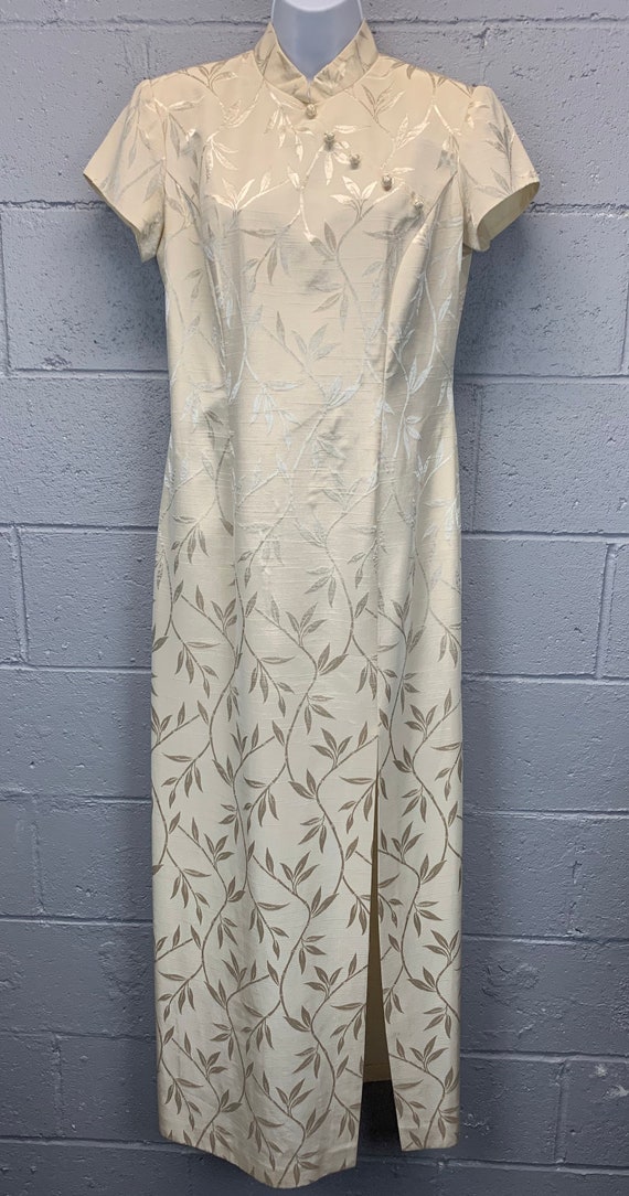 Vintage Cream Brocade Cheongsam Dress from J.R. Nites… - Gem