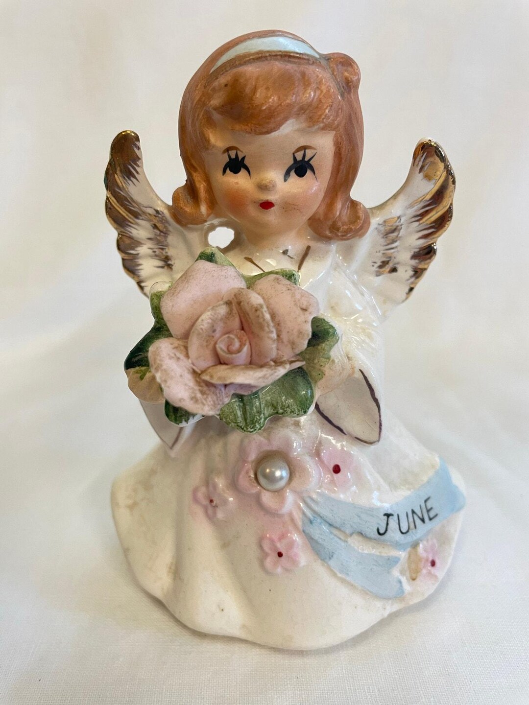 Vintage 1950s Lefton June Angel Figurine Birthday Angel Knickknack ...