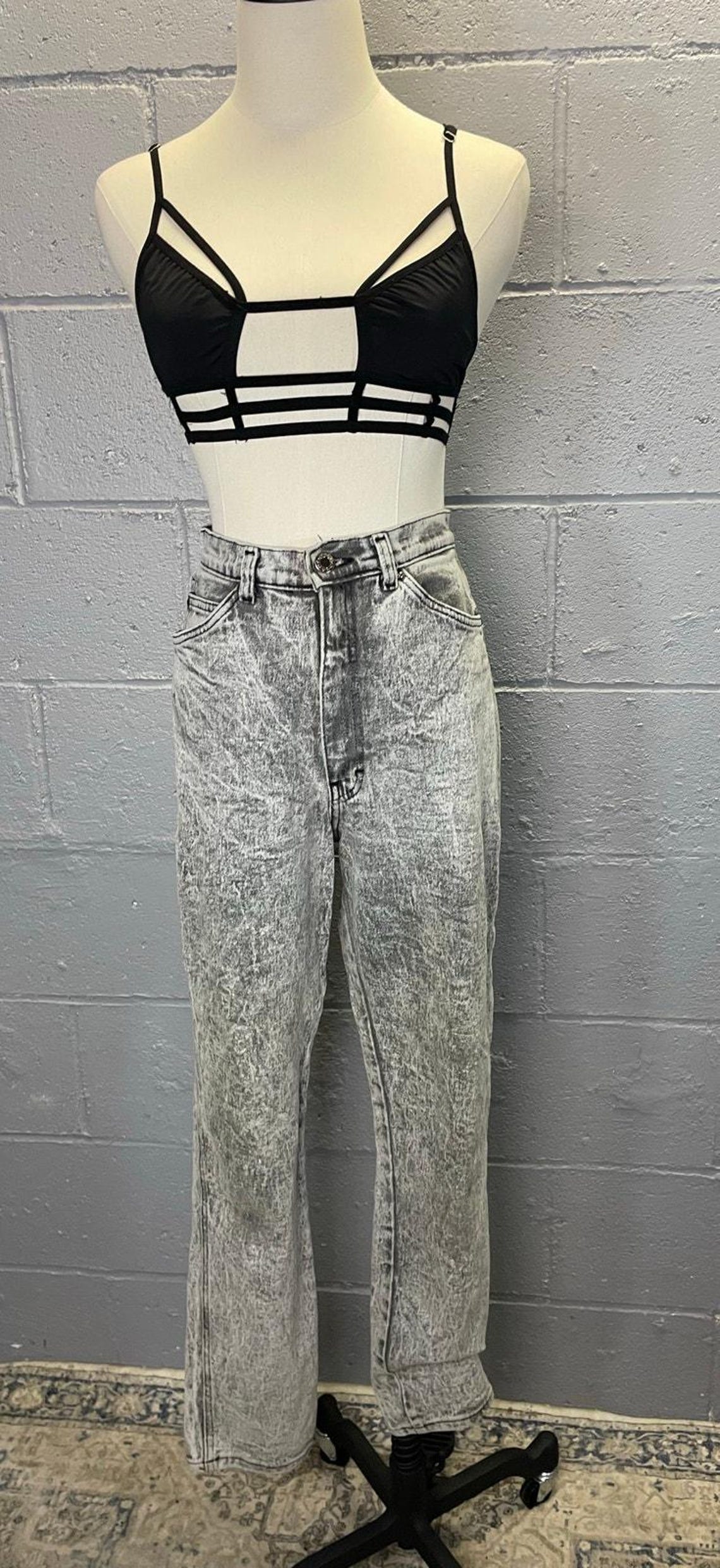 Vintage 1980s Gray Acid Wash Stonewashed Spandex Jeans High Waist - Etsy