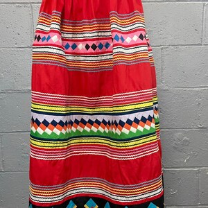 Vintage 1940s 50s Seminole Native American Patchwork Skirt Rick-rack Red Maxi - Etsy