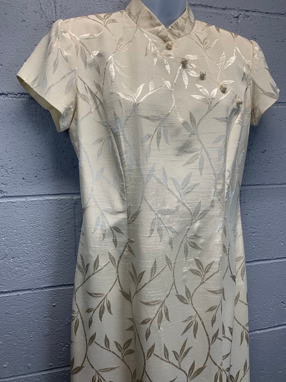 Vintage Cream Brocade Cheongsam Dress from J.R. Nites… - Gem