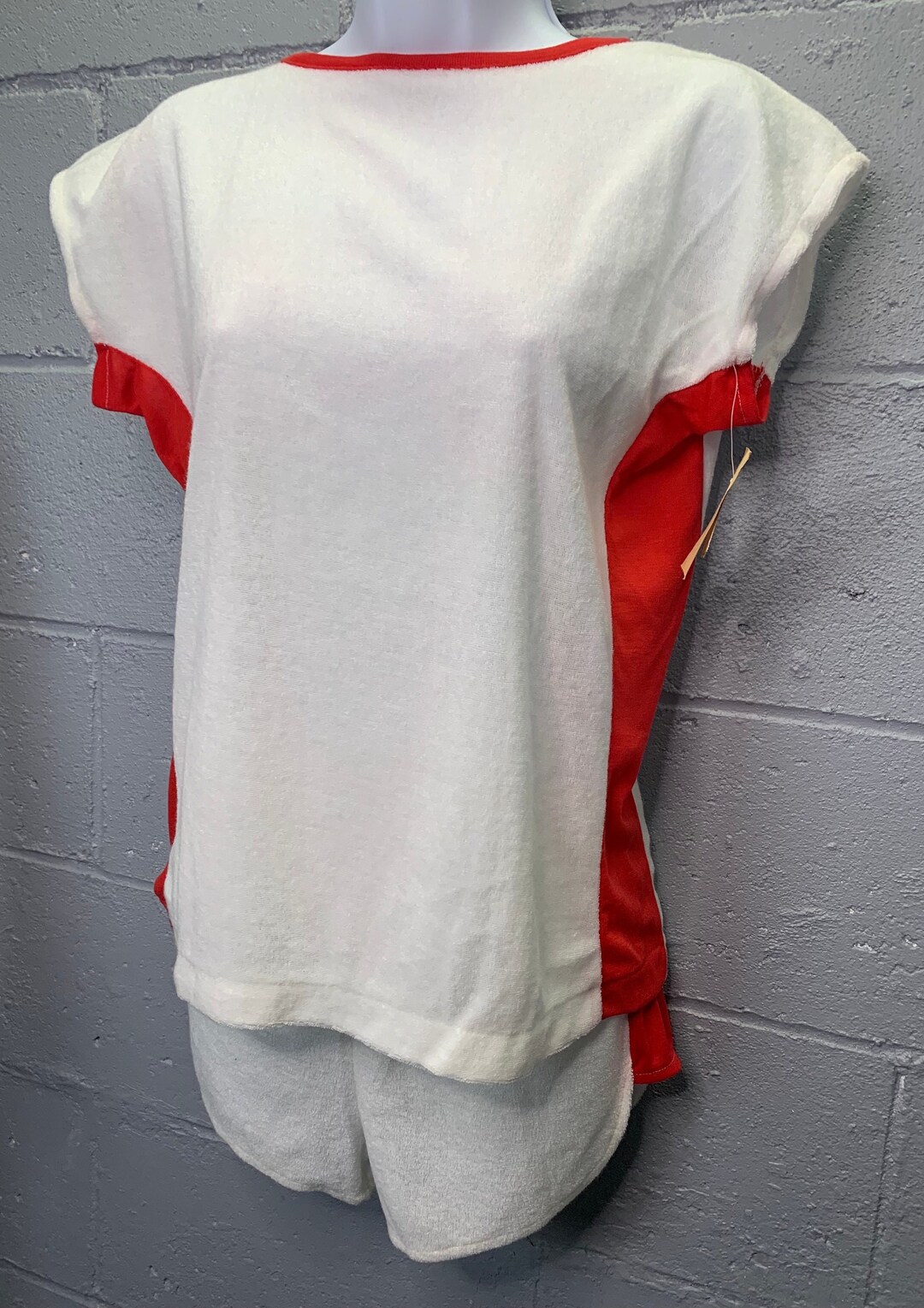 Vintage 70s 80s Deadstock Terry Cloth 2 Piece Shorts Outfit T-shirt ...