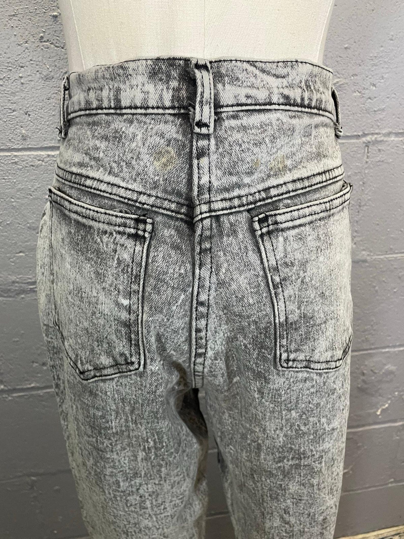 Vintage 1980s Gray Acid Wash Stonewashed Spandex Jeans High Waist - Etsy