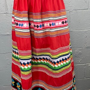 Vintage 1940s 50s Seminole Native American Patchwork Skirt Rick-rack Red Maxi - Etsy