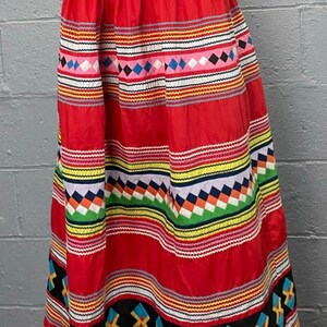 Vintage 1940s 50s Seminole Native American Patchwork Skirt Rick-rack Red Maxi - Etsy
