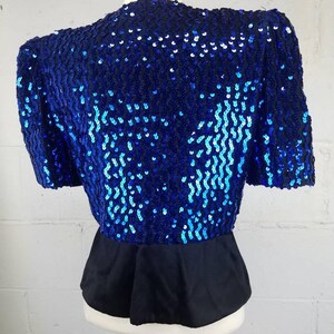 Vintage 1980s Barbara Chodos for Michael Marcella Ltd Blue Sequined ...