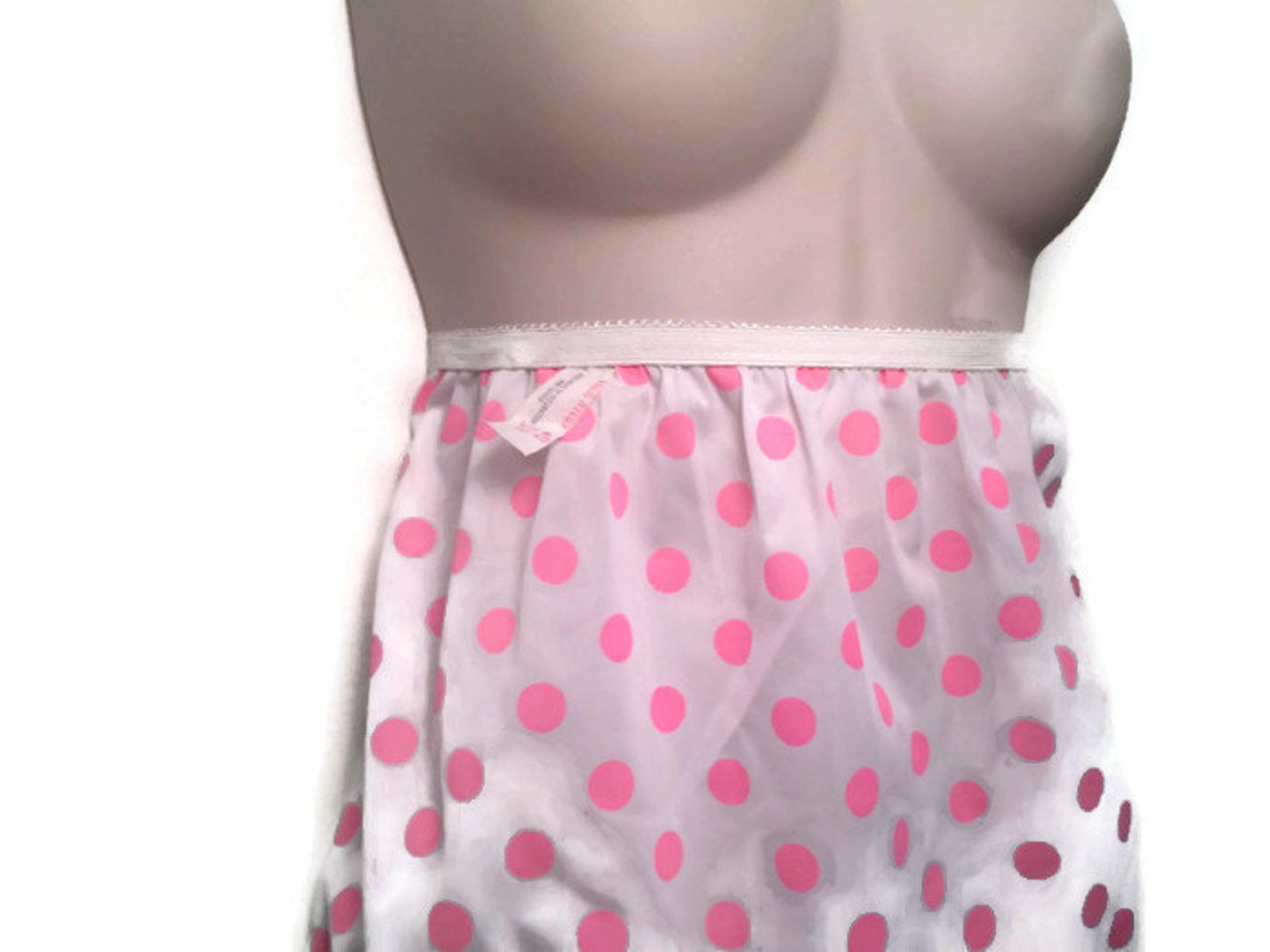 Vintage Pink Polka Dot High Waisted Nylon Panties Vintage Etsy