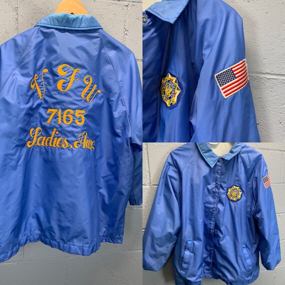 Vintage Light Blue Windbreaker Jacket With Chain Stitch - Etsy