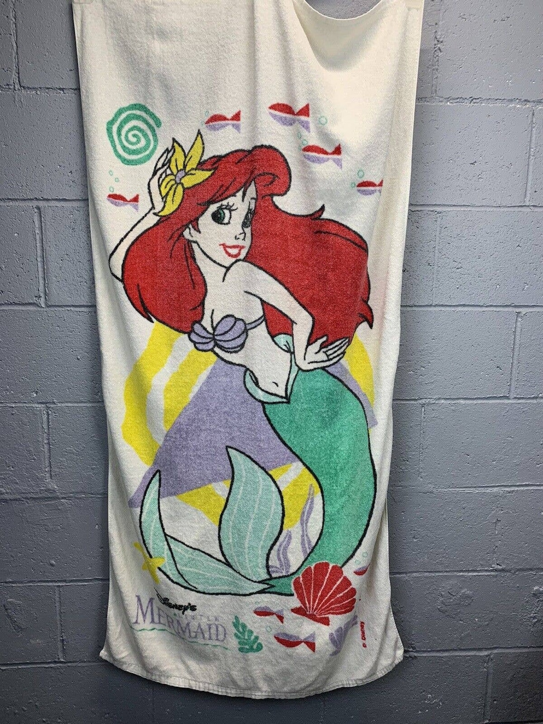 Vintage 80s 90s the Little Mermaid Oversized Beach Towel Ariel B11 - Etsy