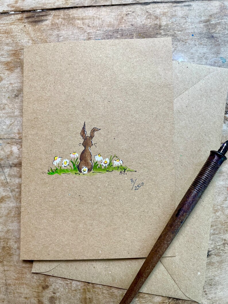 Daisy Chain Limited Edition Hand Painted Bunny Rabbit Greetings Card ...