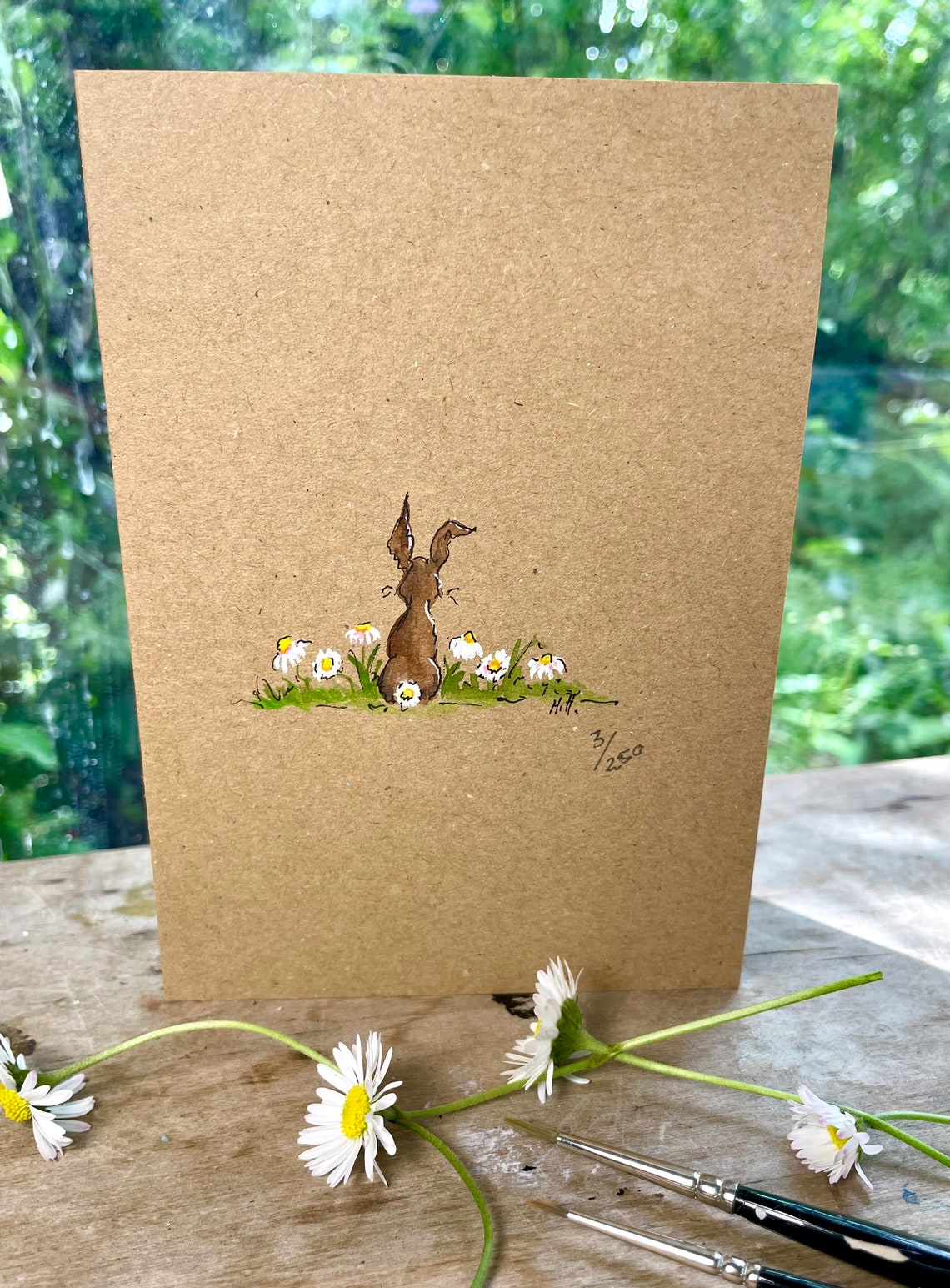 Daisy Chain Limited Edition Hand Painted Bunny Rabbit Greetings Card ...