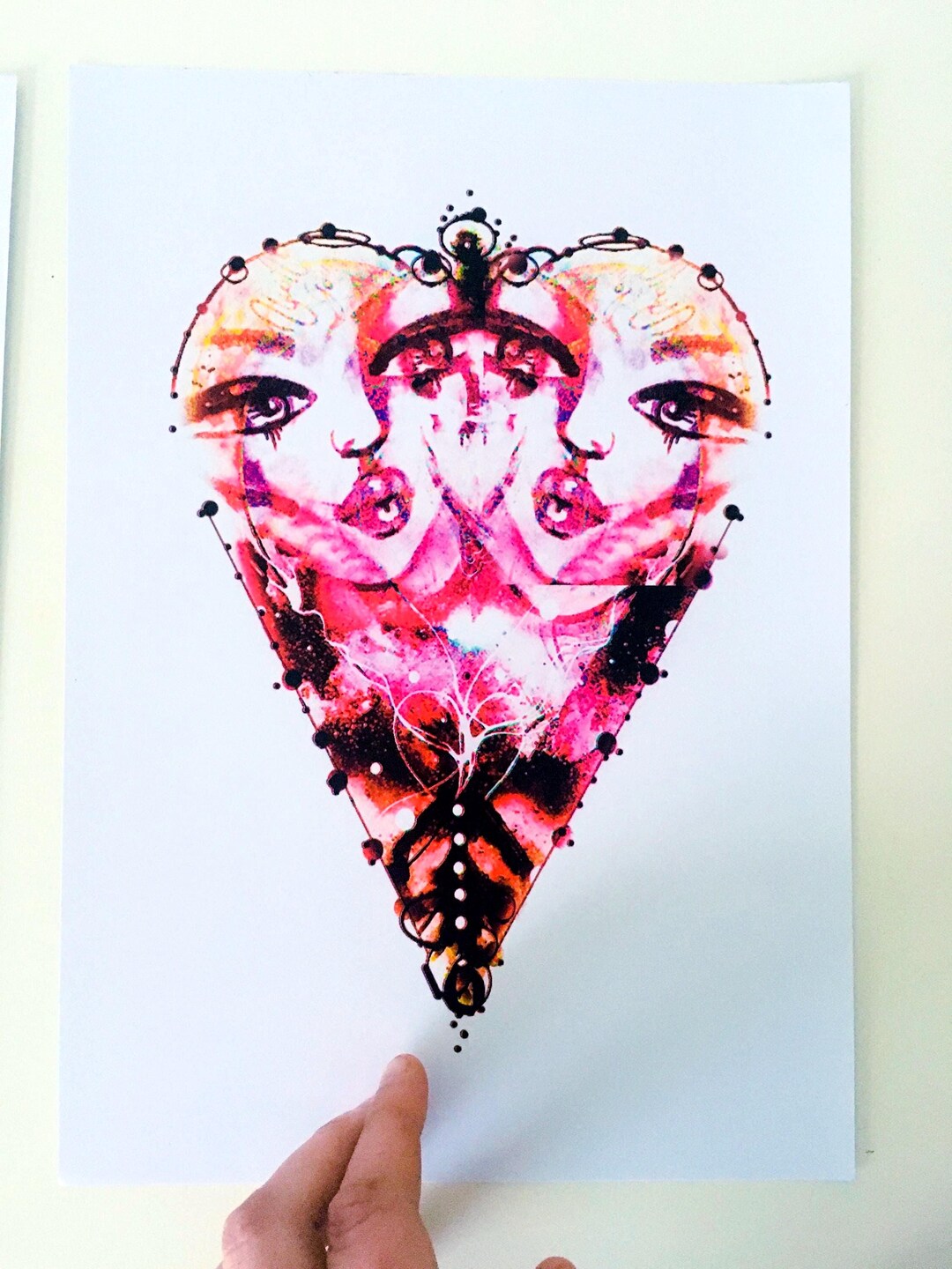 Watercolour Pink ABSTRACT HEART Art, Heart Painting, Love Heart ...
