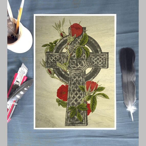 Celtic Cross With Rose