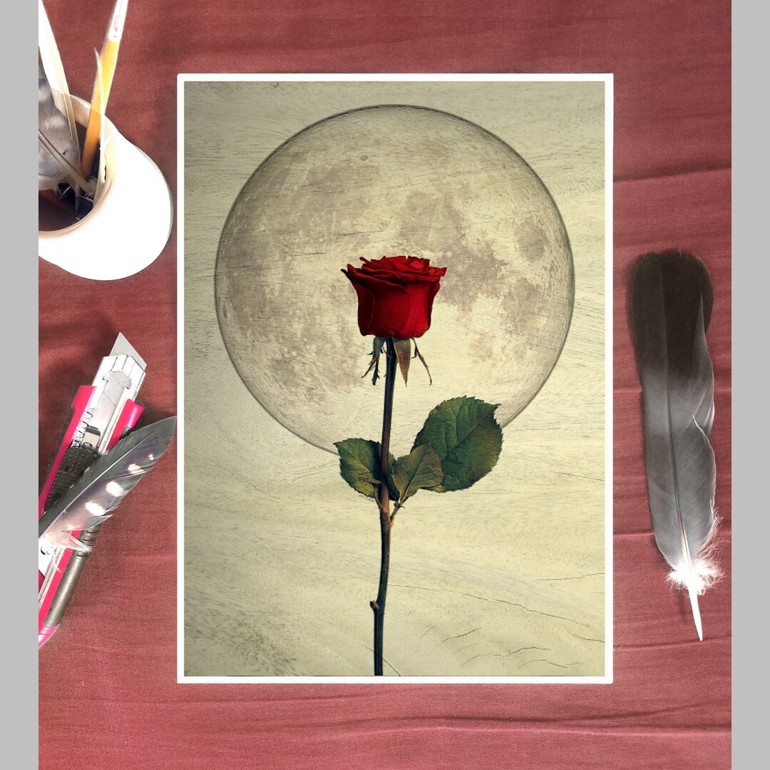 Gothic Rose Rose Wall Art Print, Eclectic Wall Art, Gothic Wall Print ...