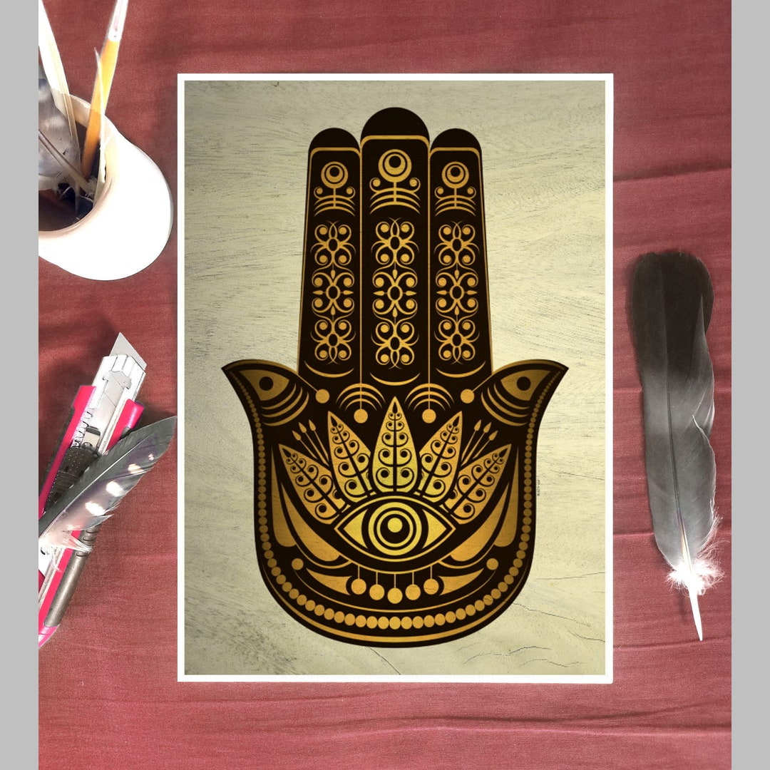Hamsa Art - Hand Art Print, Hamsa Hand Wall Art, Eclectic Decor ...