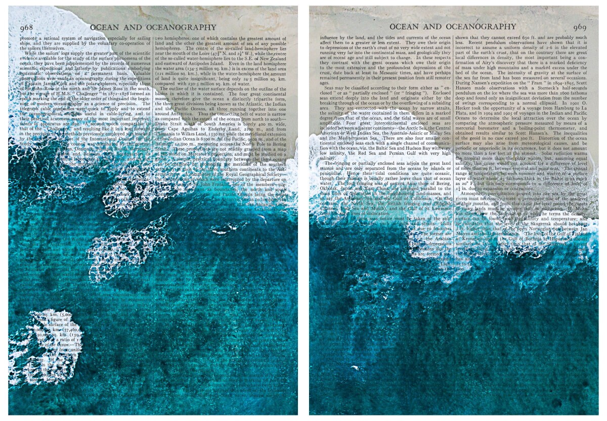 Ocean Wall Art Wave Prints Set of 3 Ocean Print Book Page - Etsy