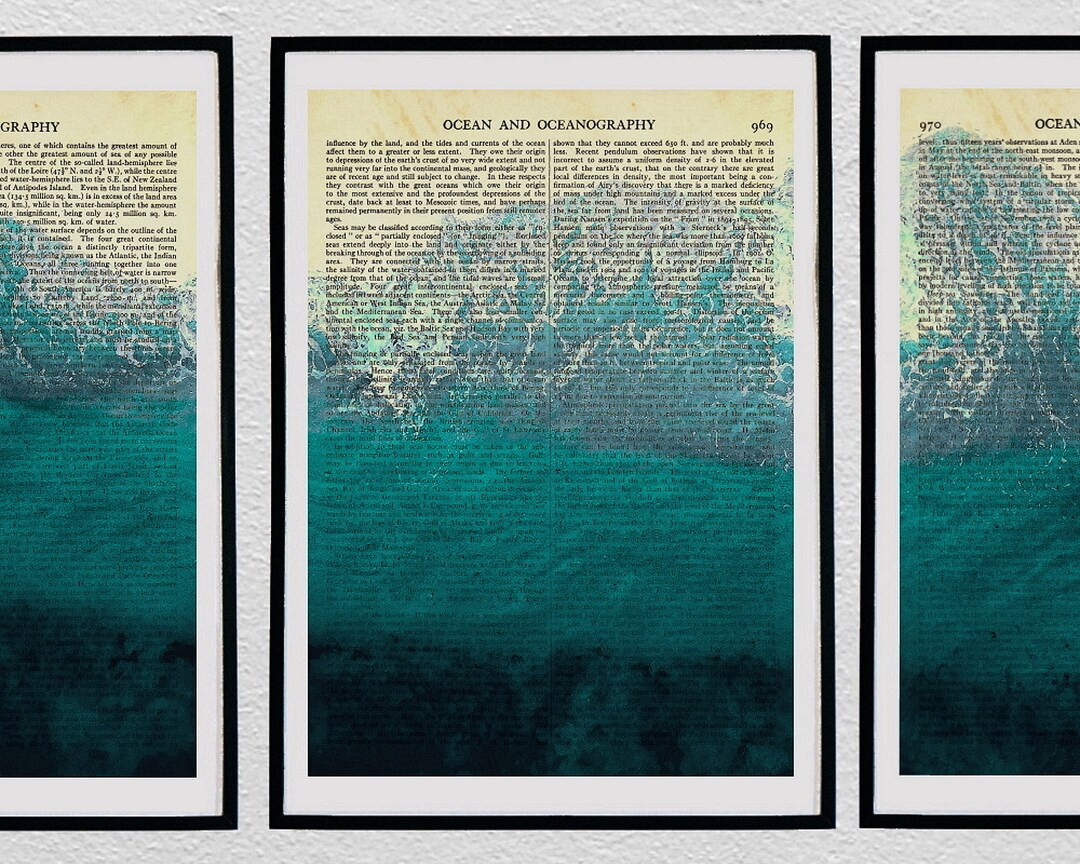 Ocean Print, Wave Print, Oceanic Wall Art, Eclectic, Waves Art ...