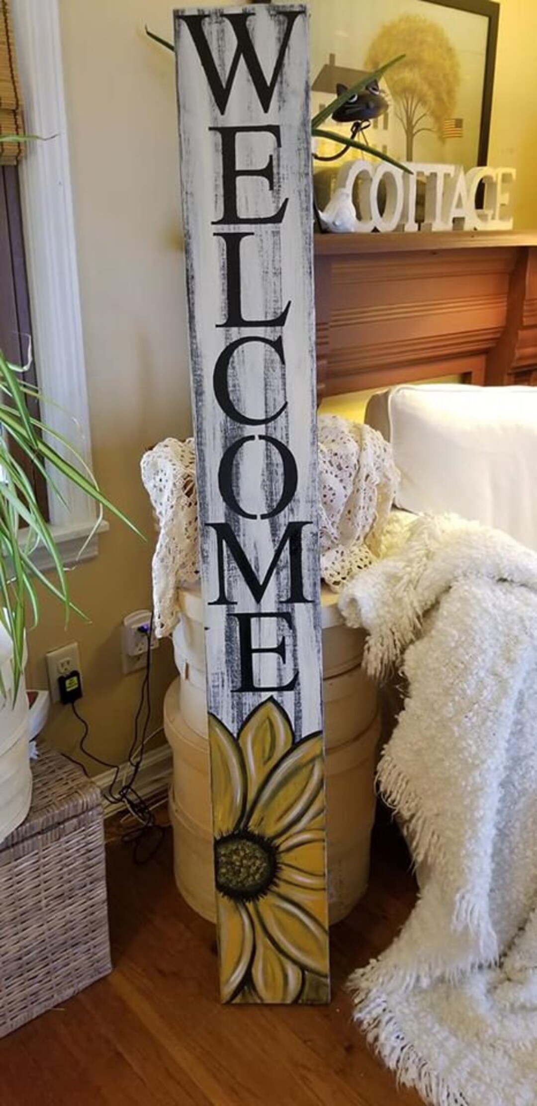 Sunflower Yellow Welcome Sign, Mom, Mothers Day, Mother, Sunflower ...