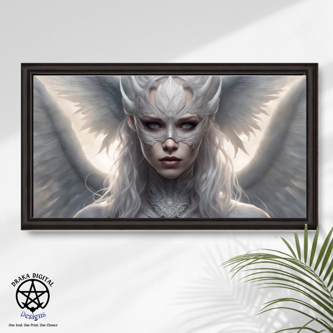 Masked Winged Horned Warrior Angel - Named 'silvermask Ascendant ...