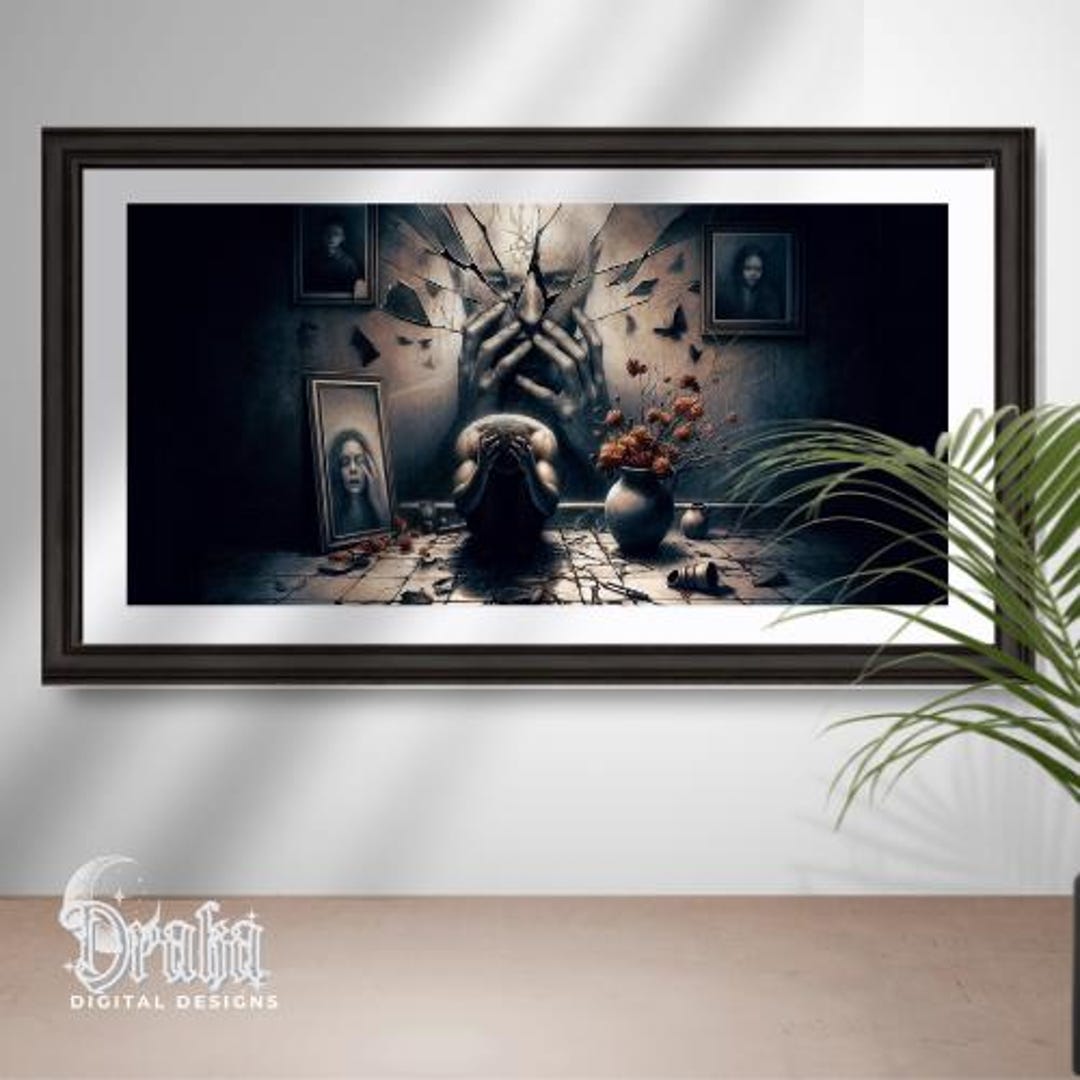 Shattered Self | Broken Mirrors and Ghosts - Dark Surrealism Print ...