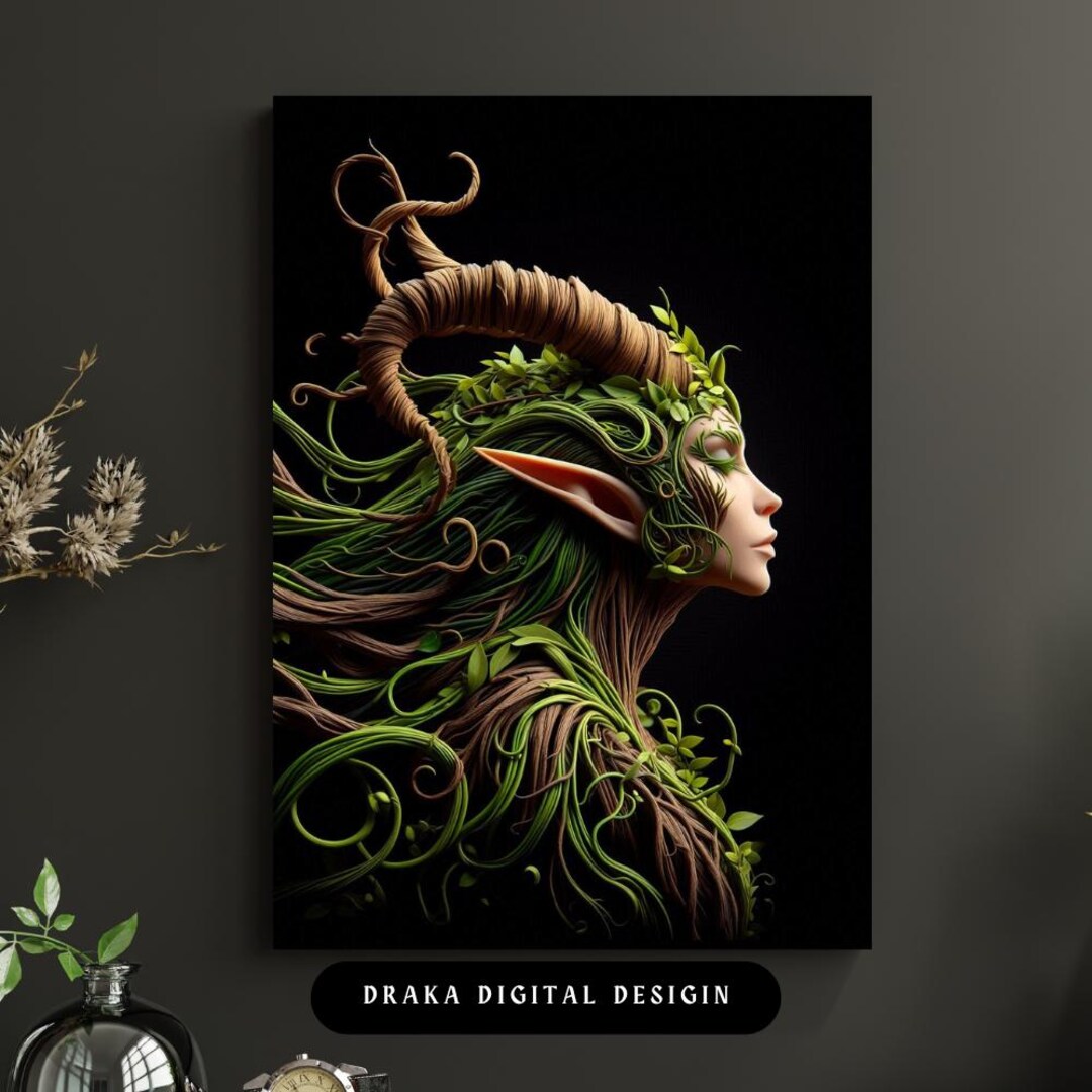 Forest Oracle Horned Elf Creature Silhouette Portrait 'iliyana the ...