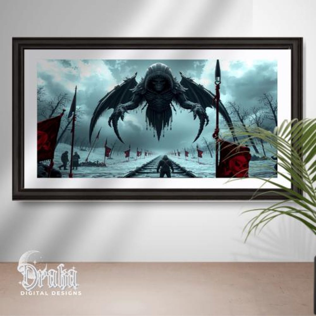The Revenant - Skeletal Demon Print | Dark Fantasy Art - Instant ...
