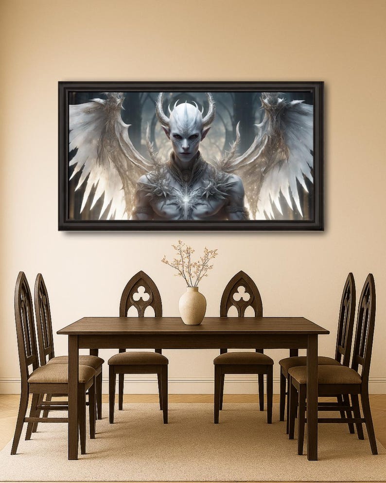 Gothic Horned Angel Celestial Demon Printable Art – Dark Fantasy ...