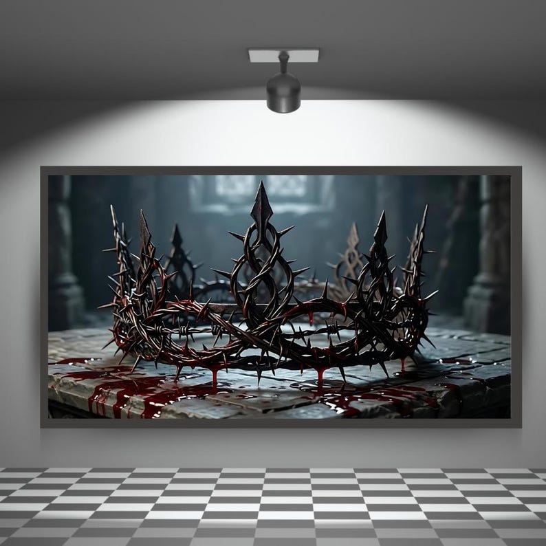 Dark Fantasy Crown Print: Thorn and Iron Bleeding Design - Gothic Art ...