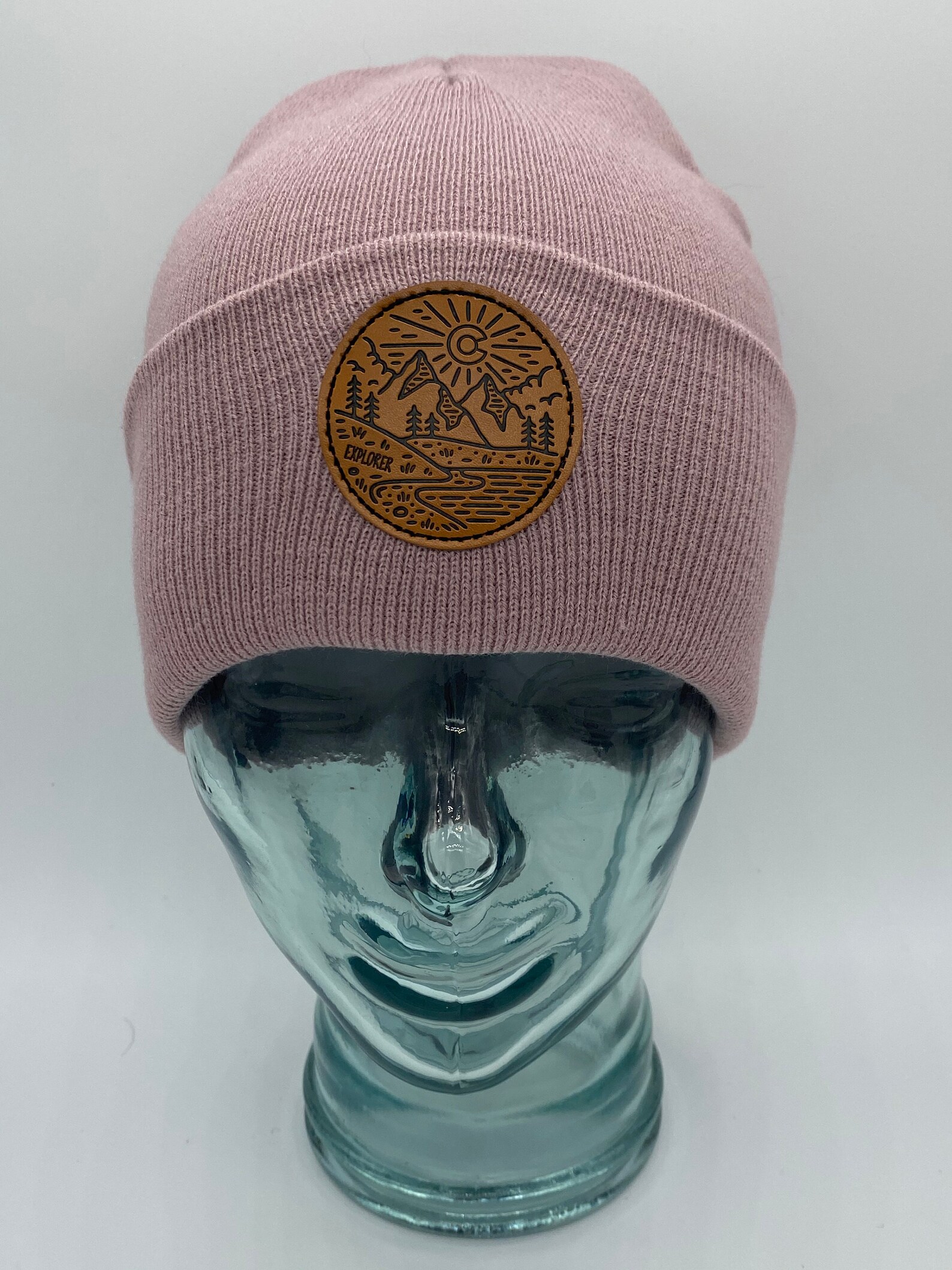 Colorado Leather Patch Beanie Mountain Scene Winter Cap Cold - Etsy