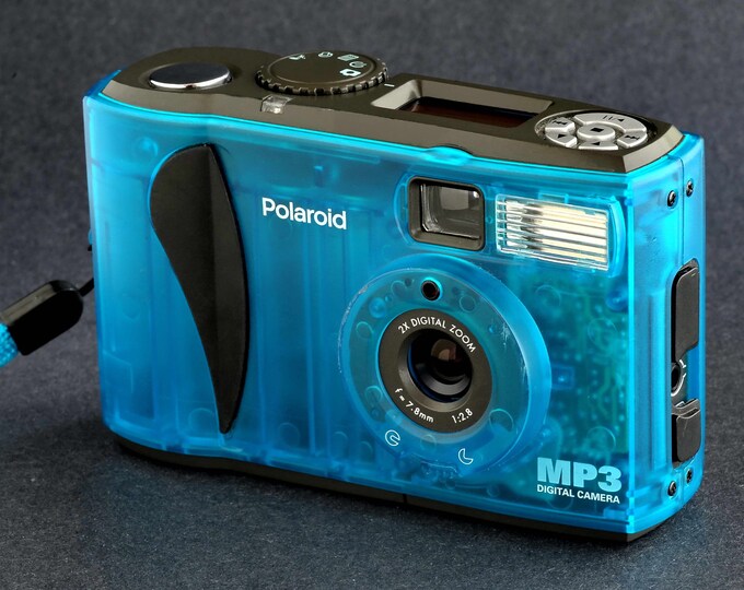 Polaroid See-through Digital Camera Clear Blue Color MP3 Works Well ...