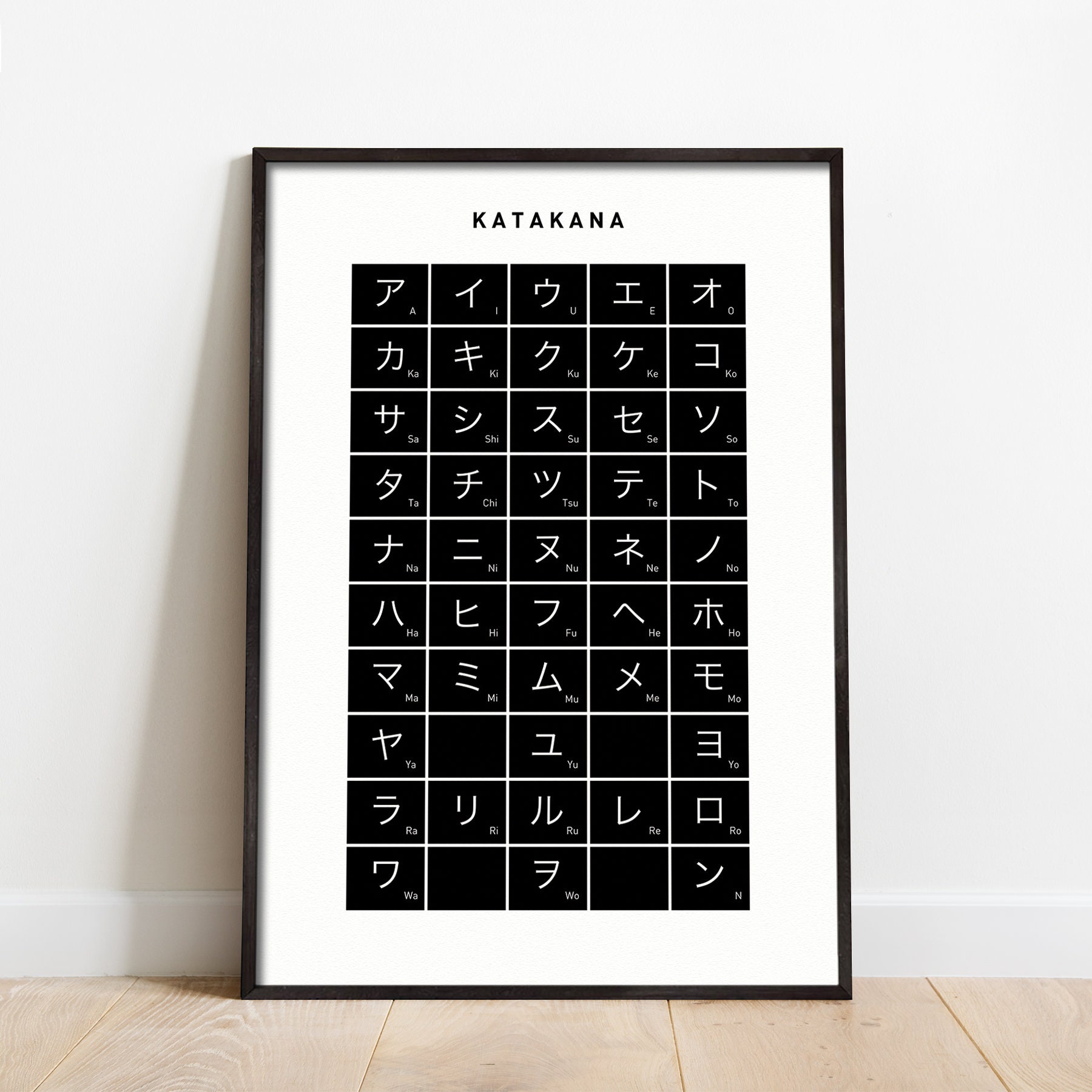 Katakana / Japanese Alphabet / Instant Download / Typographic Poster ...