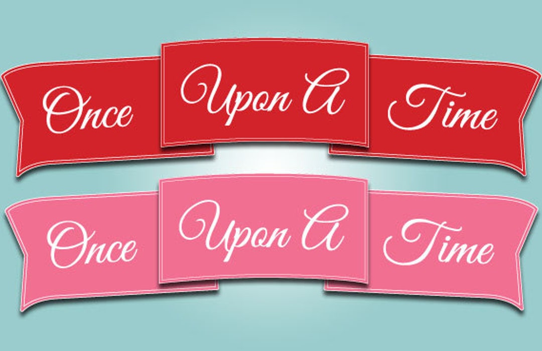 Once Upon A Time Printable Banners Birthday Party Fairytale Wedding ...