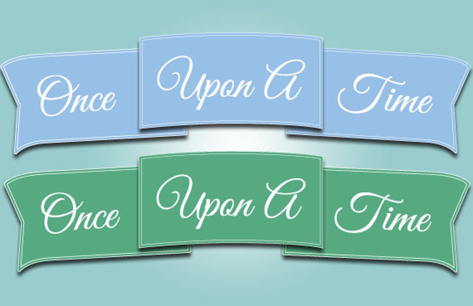 Once Upon A Time Printable Banners Birthday Party Fairytale Wedding ...