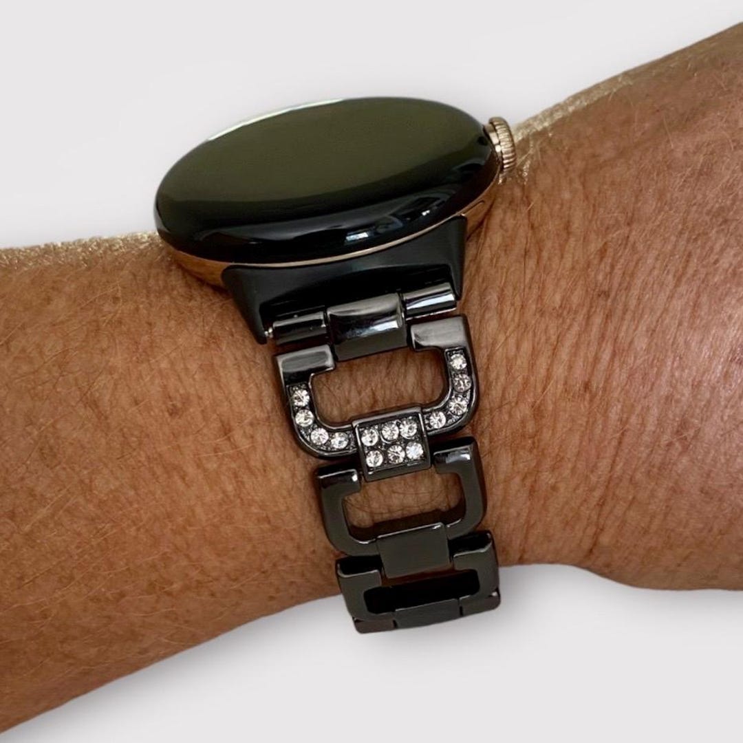 Google Pixel 1-2-3 41MM & 45MM Stainless Steel Hoop Rhinestone Bling ...