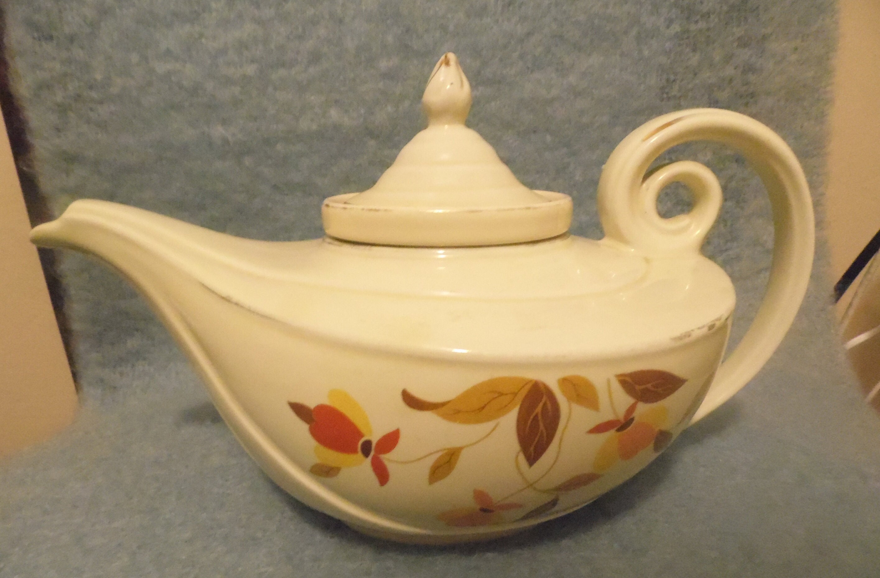 Vintage Hall's Jewel Tea Autumn Leaf Tea Pot Aladdin With Insert - Etsy
