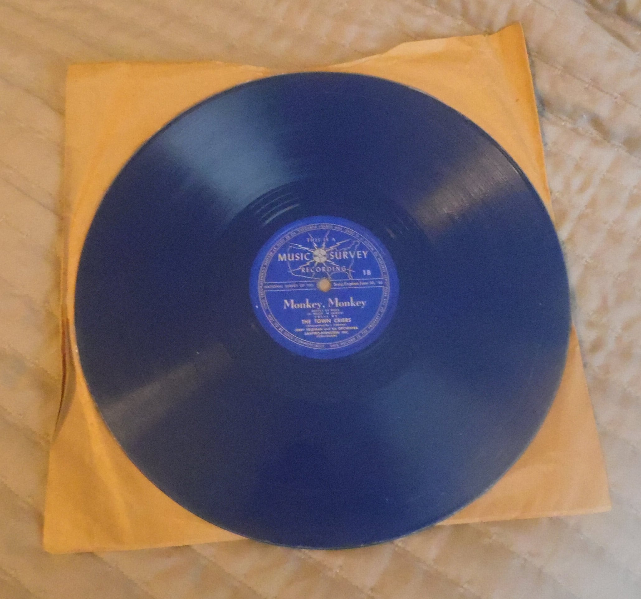 Vintage 1946 78 Rpm Vinyl Record Promotion Not for Sale the Town Criers ...