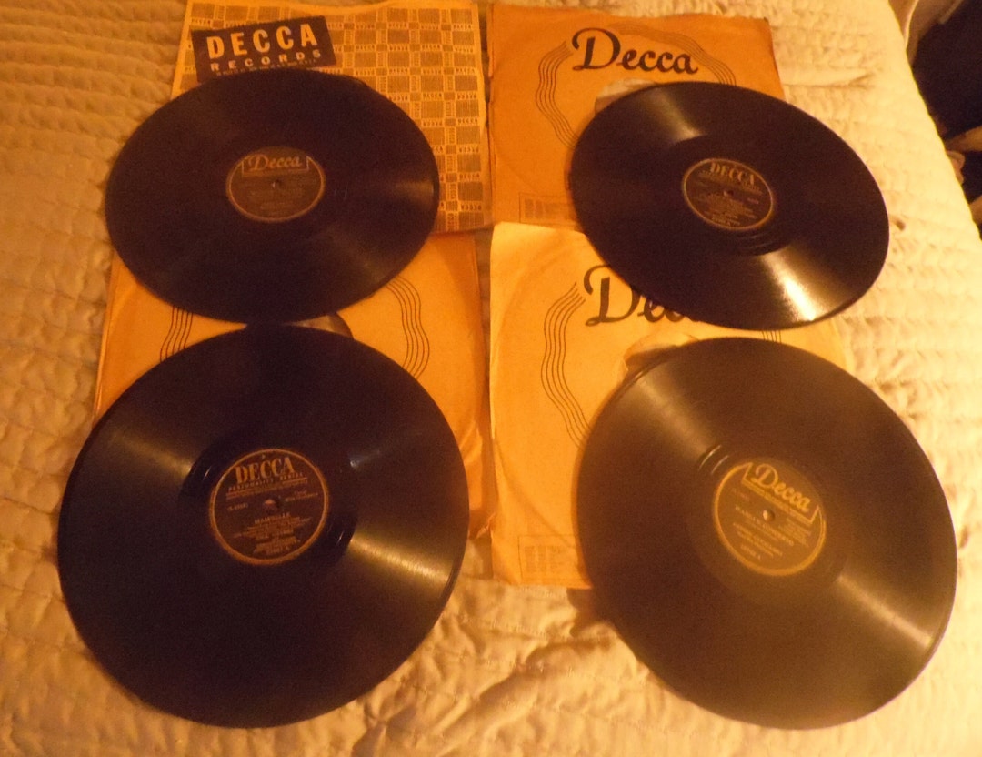 Lot of 4 Vintage DECCA 78 RPM Records Varius Artists. Very Good ...